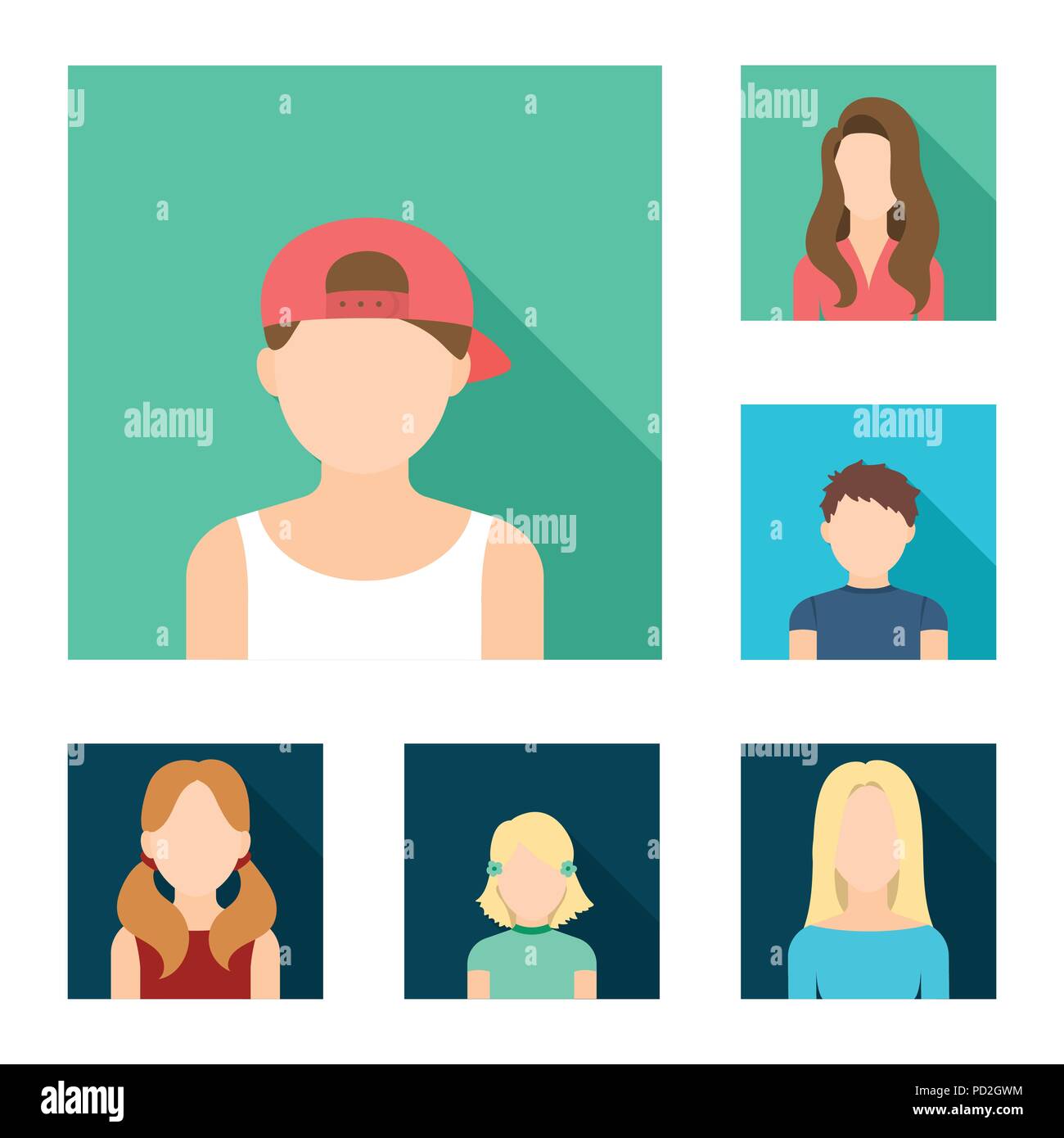 Avatar and face flat icons in set collection for design. A person ...