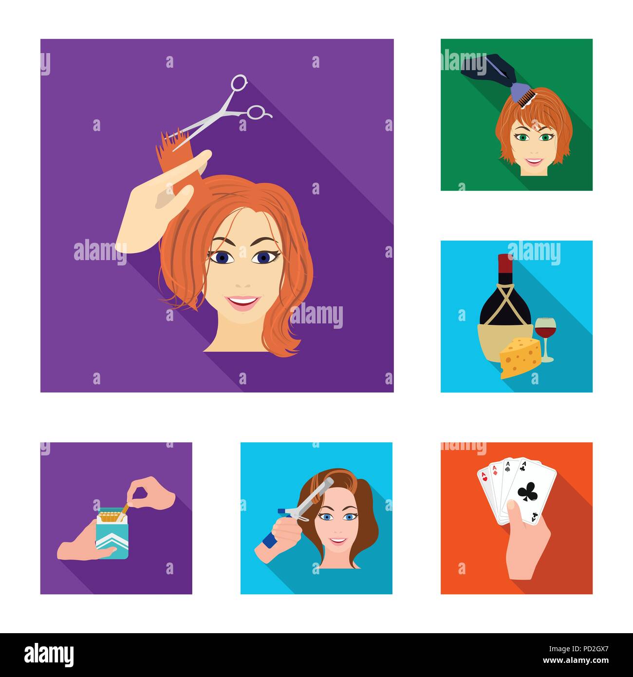 Manipulation by hands flat icons in set collection for design. Hand ...