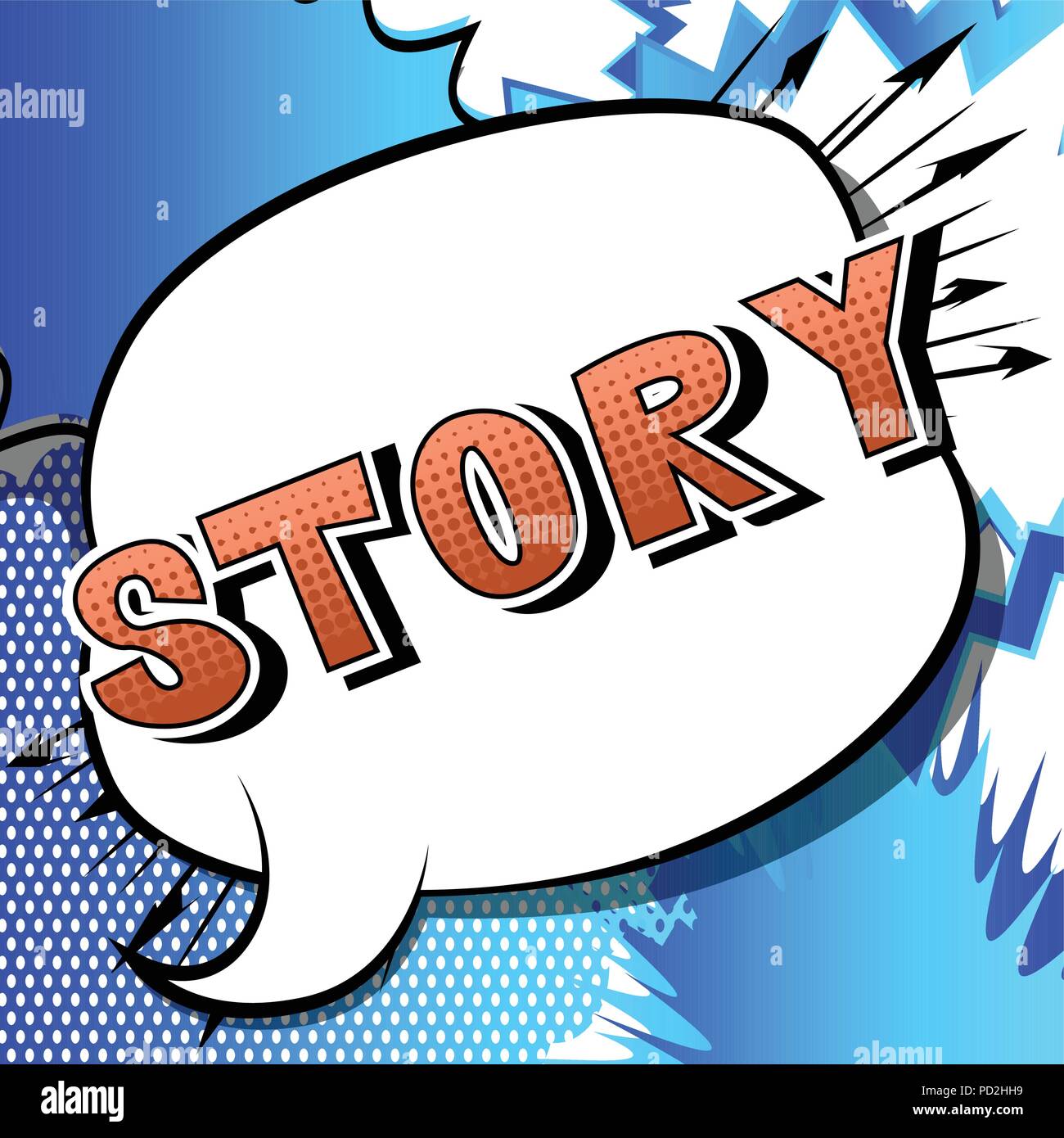 Story - Comic book style word on abstract background Stock Vector Image ...