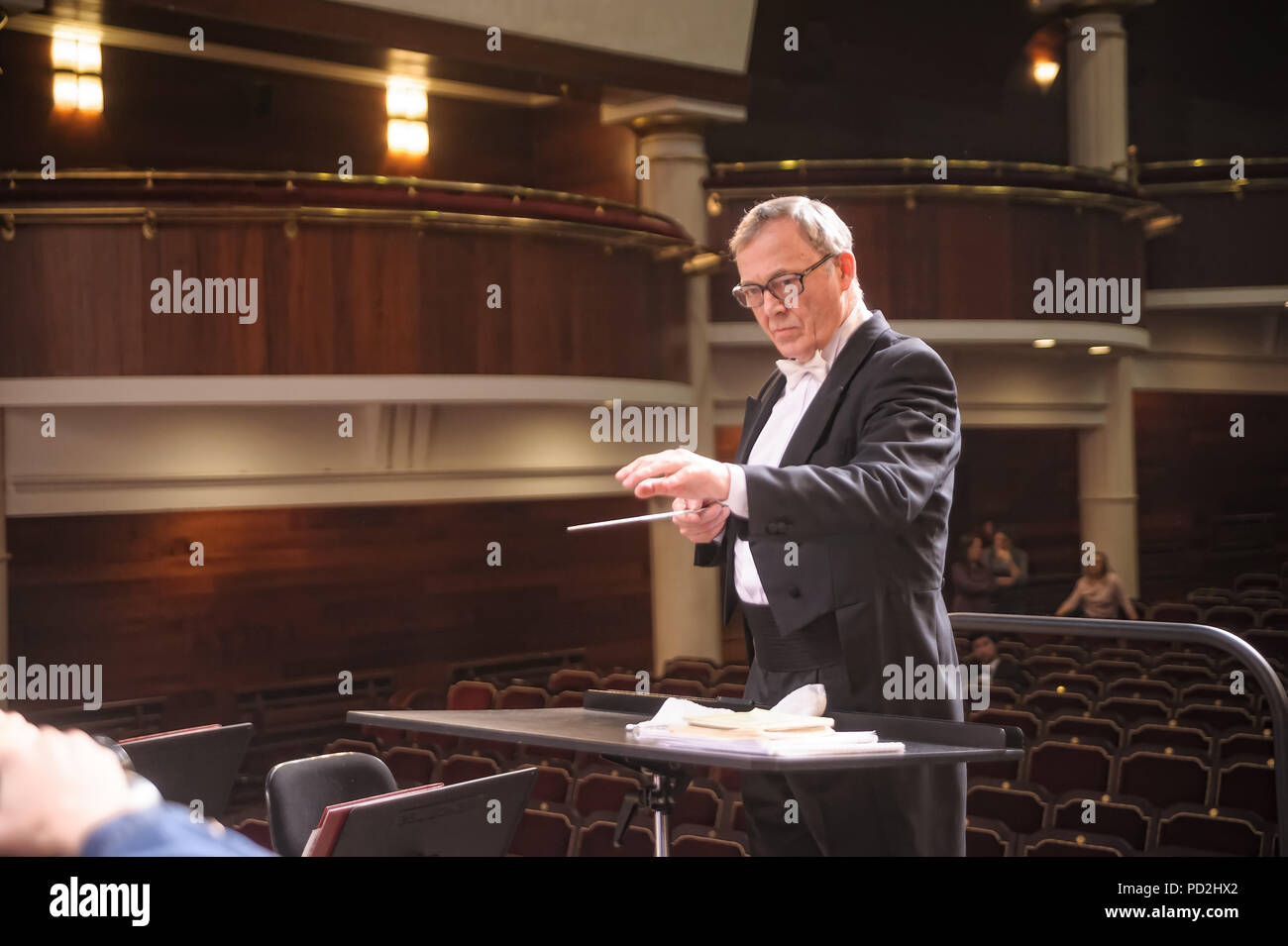 Man conducting an orchestra Stock Photo - Alamy