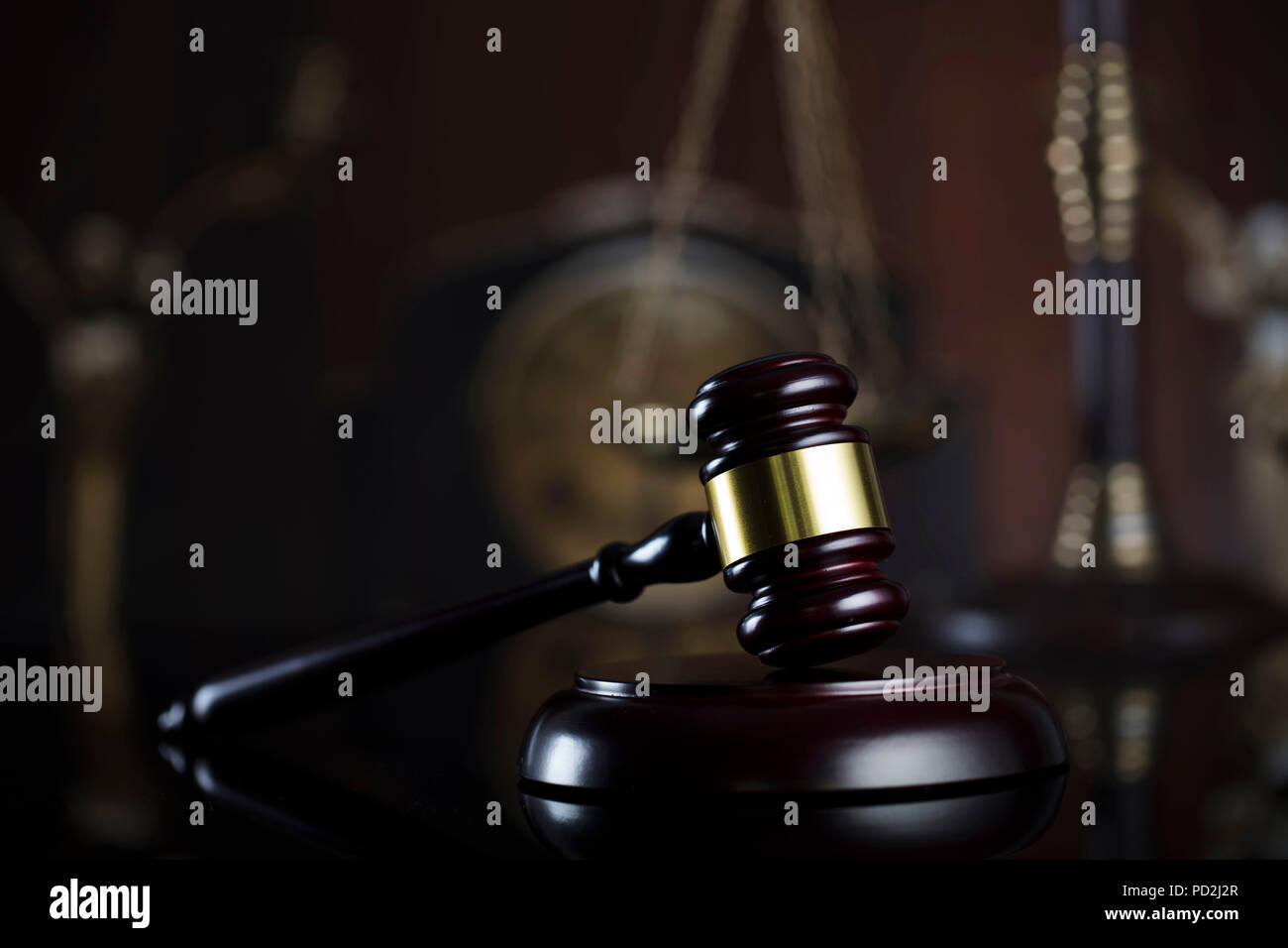 Law concept. Gavel in the judge library Stock Photo - Alamy