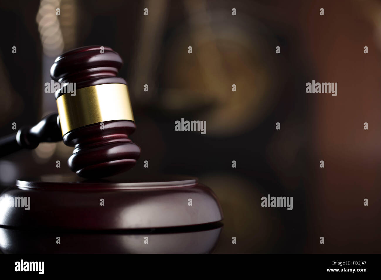 Law concept. Gavel in the judge library Stock Photo - Alamy
