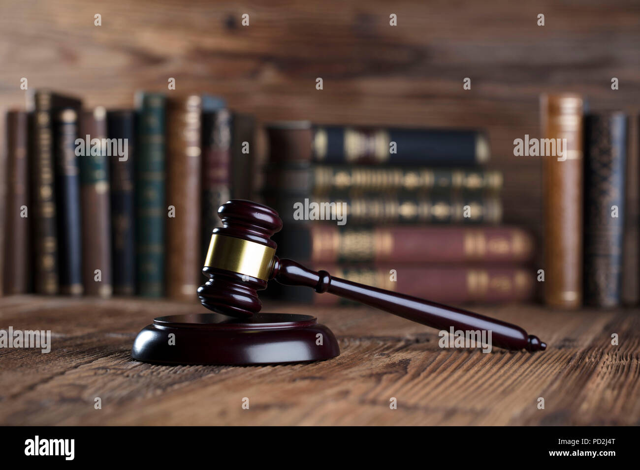 Law concept. Gavel in the judge library Stock Photo - Alamy