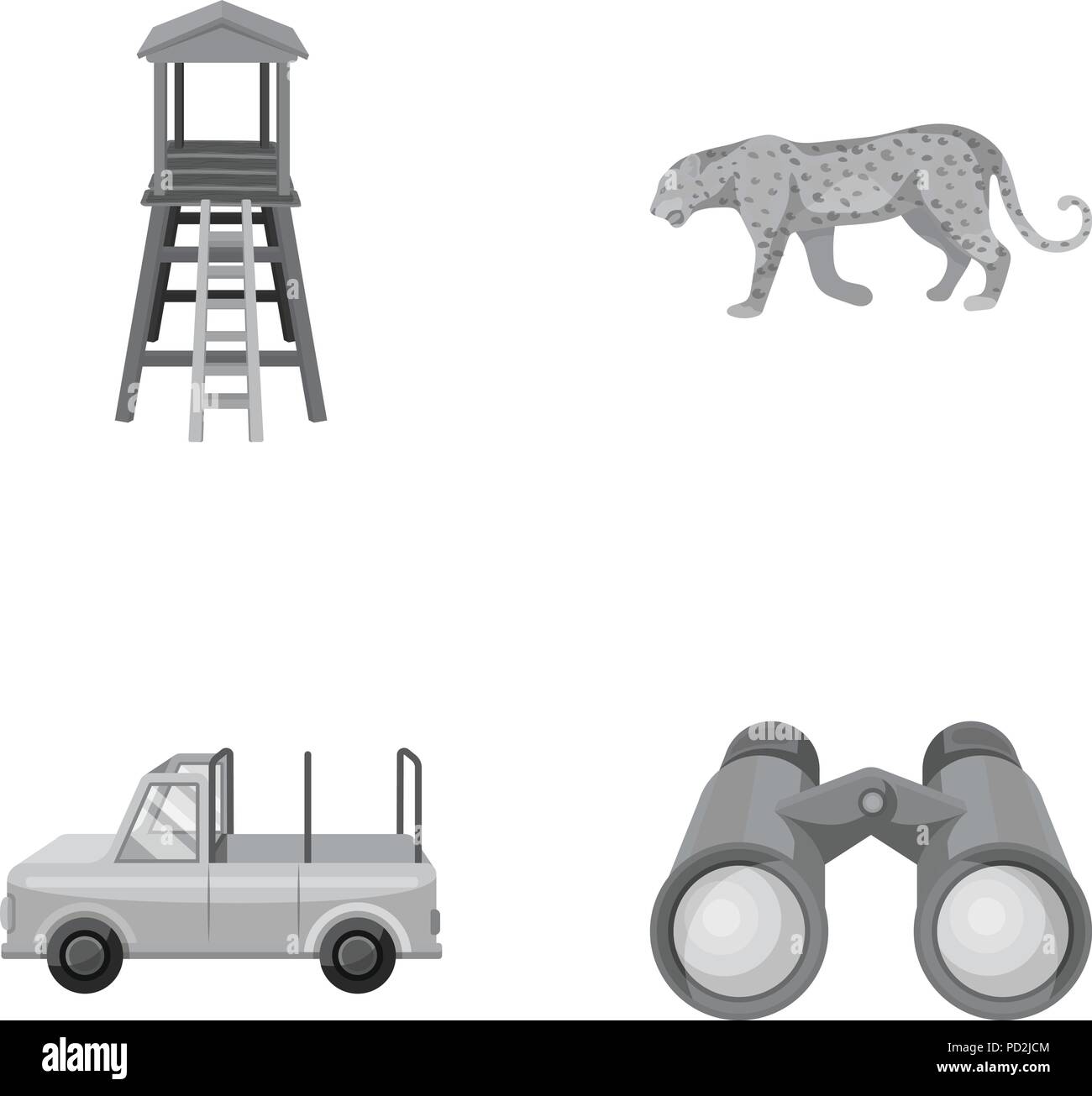 African Safari cartoon icons in set collection for design. Trophies and ...