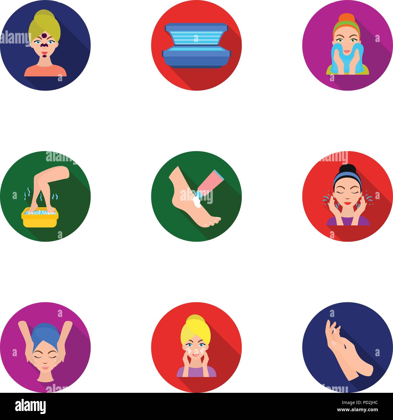 Skin care set icons in flat style. Big collection of skin care vector ...