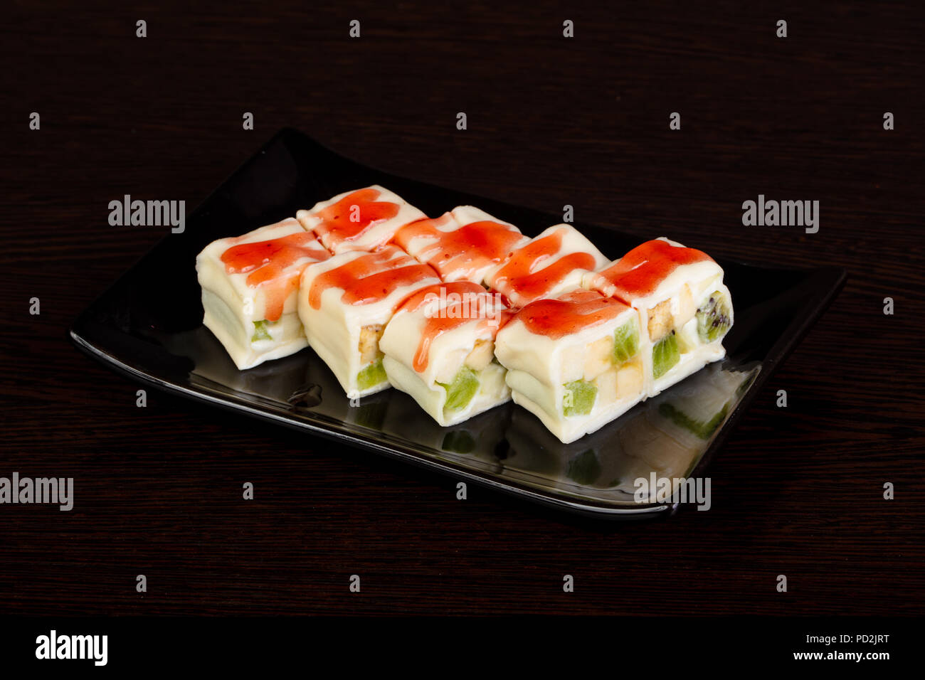 Japanese sweet roll with fruits Stock Photo - Alamy
