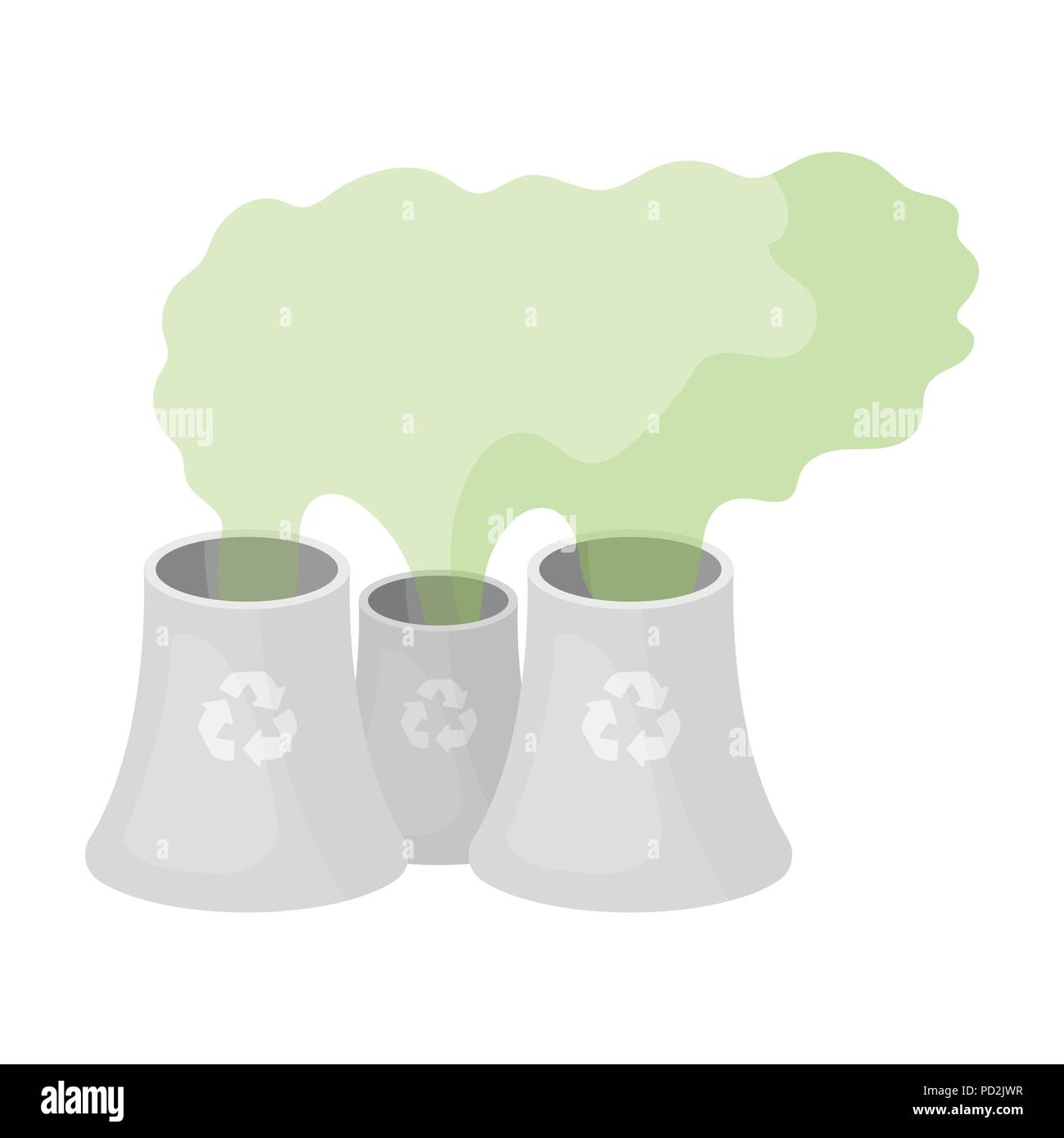 Recycling plant icon in cartoon design isolated on white background ...