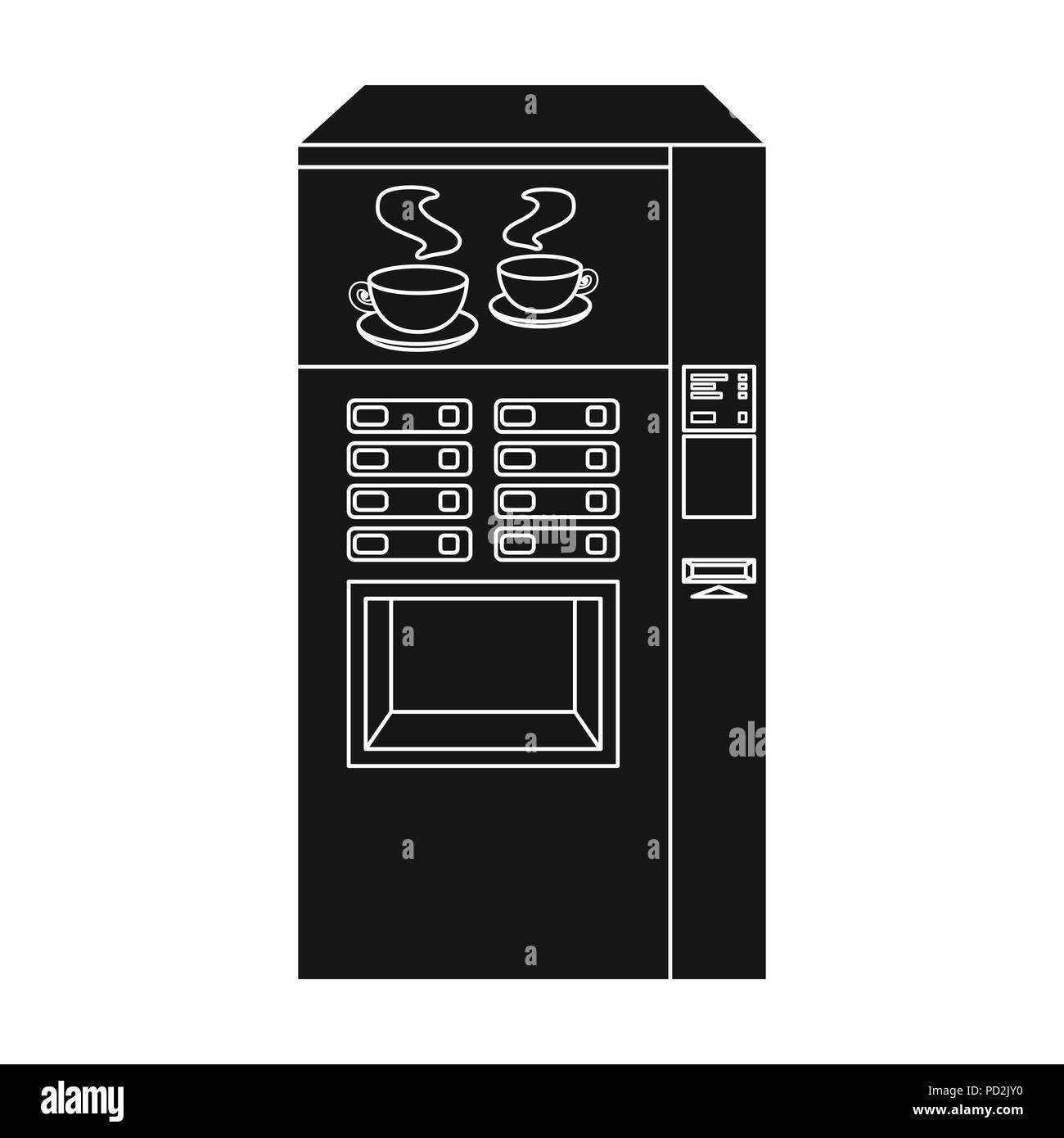 Office coffee vending machine icon in black style isolated on white ...