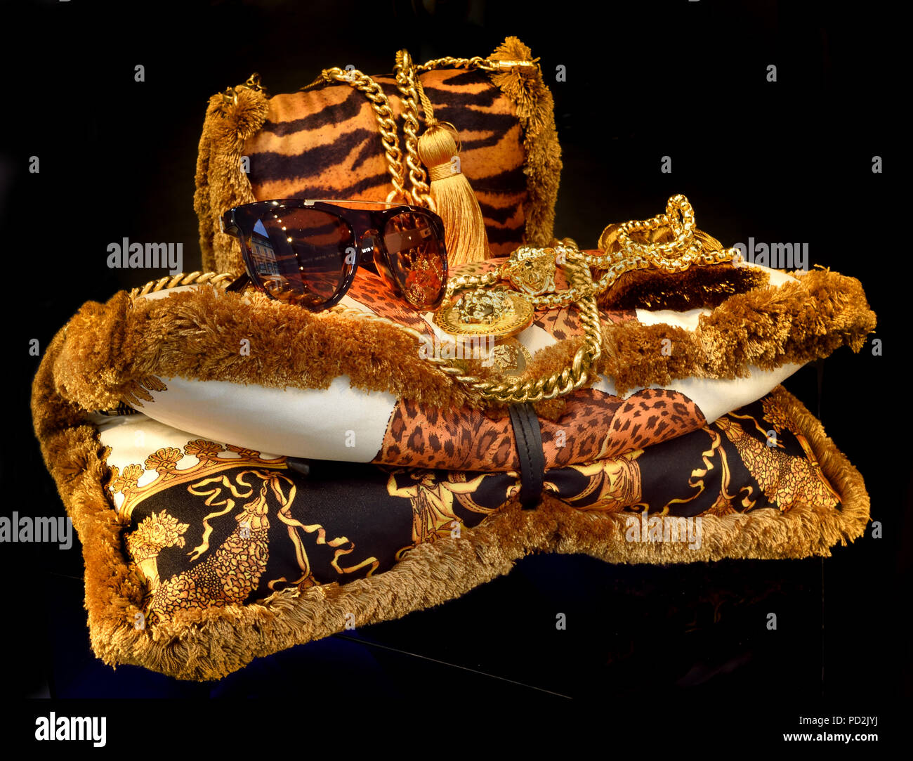 Versace - Fashion window display , Milan fashion district, Italy ...