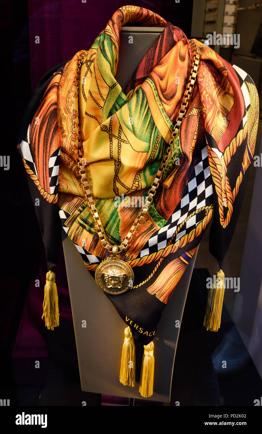 Versace - Fashion window display , Milan fashion district, Italy ...