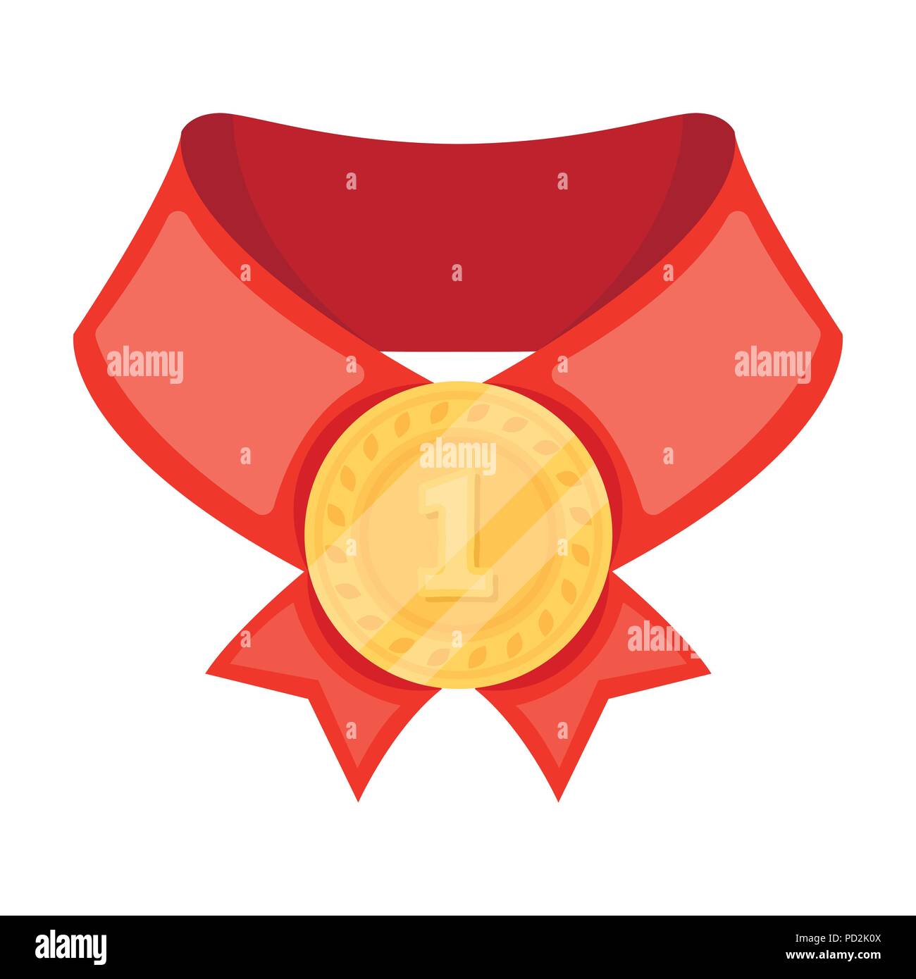 The gold award.Medal of medalist.Awards and trophies single icon in ...