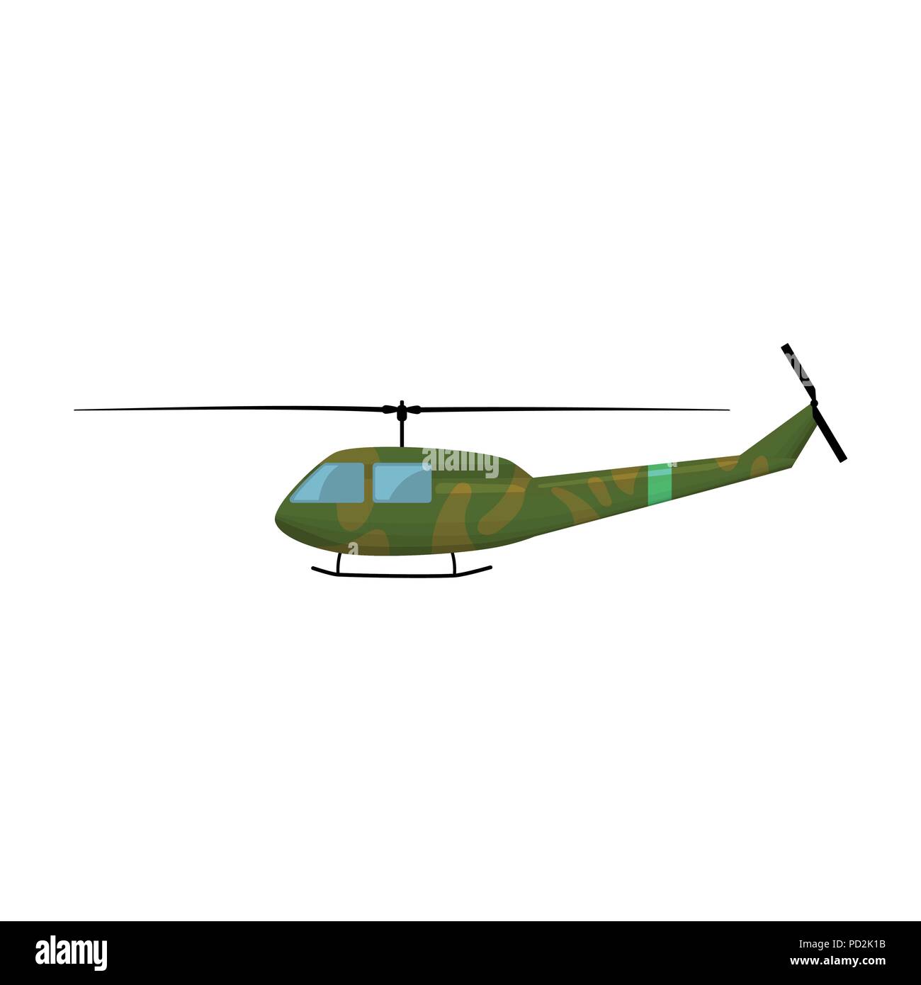 Military helicopter icon in cartoon style isolated on white background ...