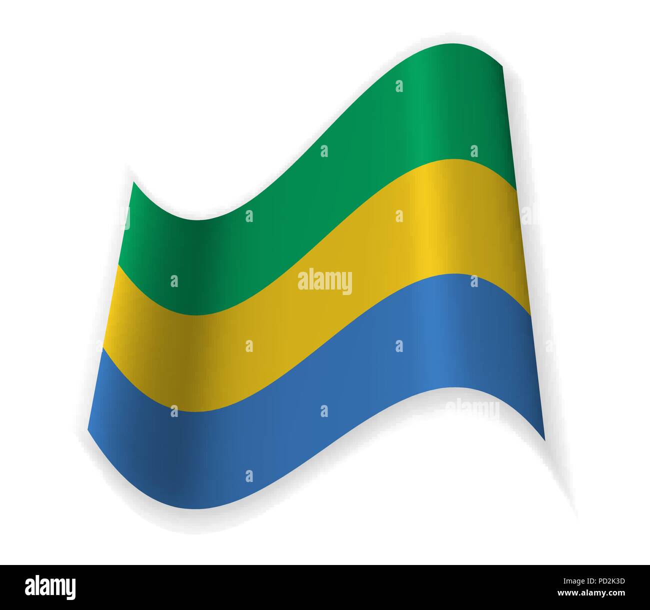 The Flag Of Gabon. Country in Central Africa on the Atlantic coast ...