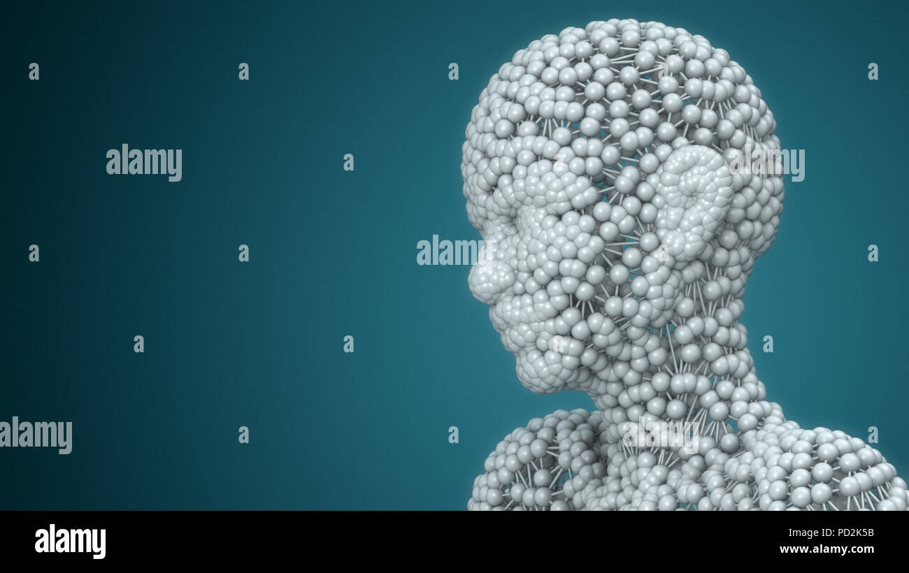 3d render. Head Human shattered portrait Stock Photo - Alamy