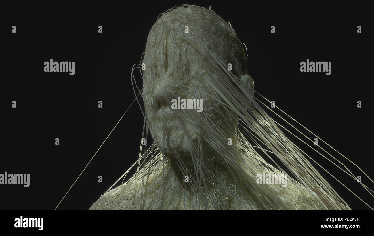 3d render Human figure made with lines Stock Photo - Alamy