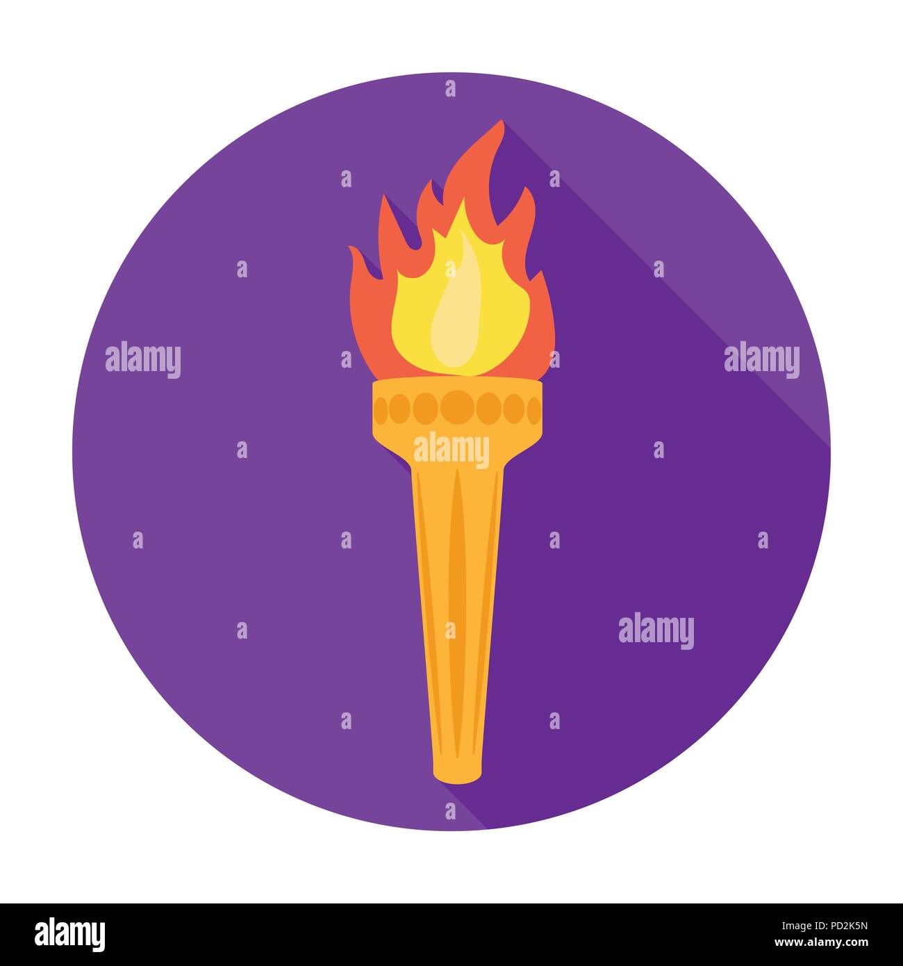 Olympic torch icon in flat style isolated on white background. Greece ...