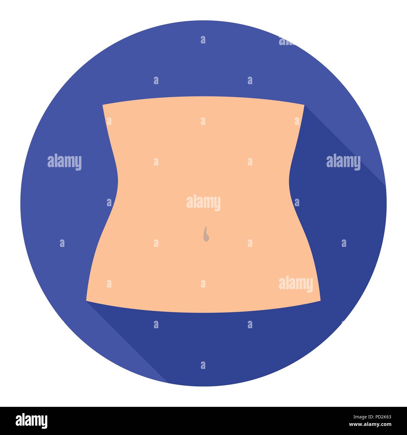 Abdomen icon in flat style isolated on white background. Part of body ...