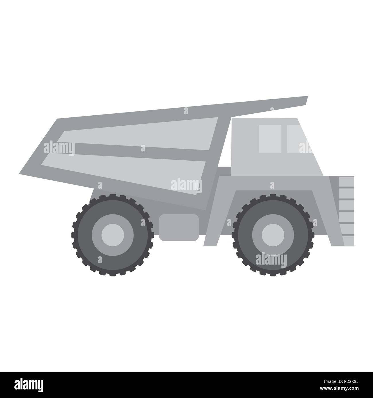Haul truck icon in monochrome style isolated on white background. Mine ...