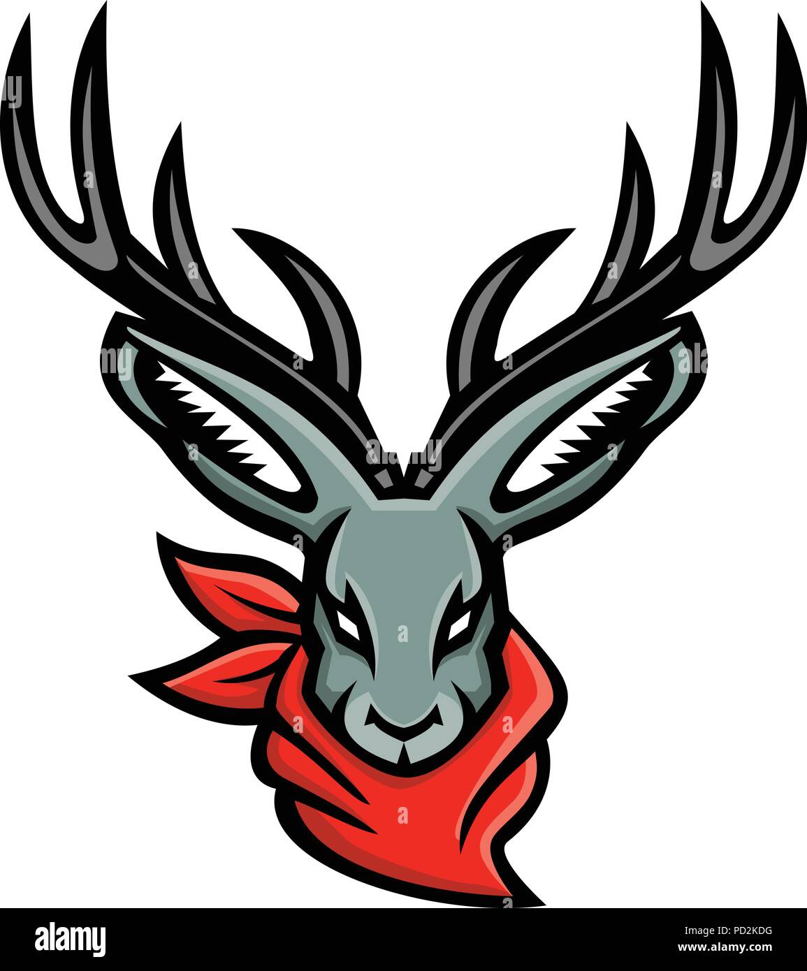 Mascot icon illustration of head of a jackalope, a mythical animal of ...