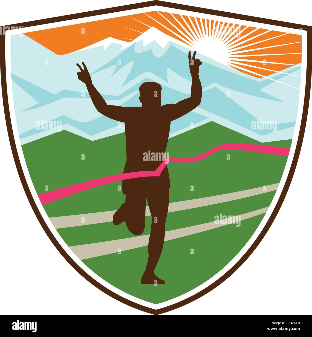 Victorious runner Stock Vector Images - Alamy