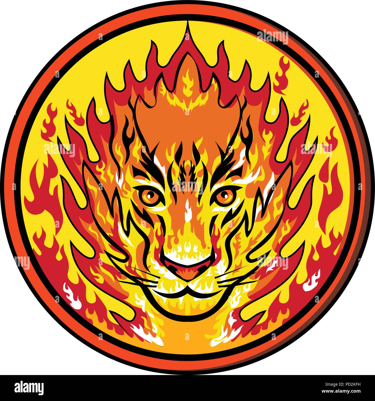Fiery tiger Stock Vector Images - Alamy