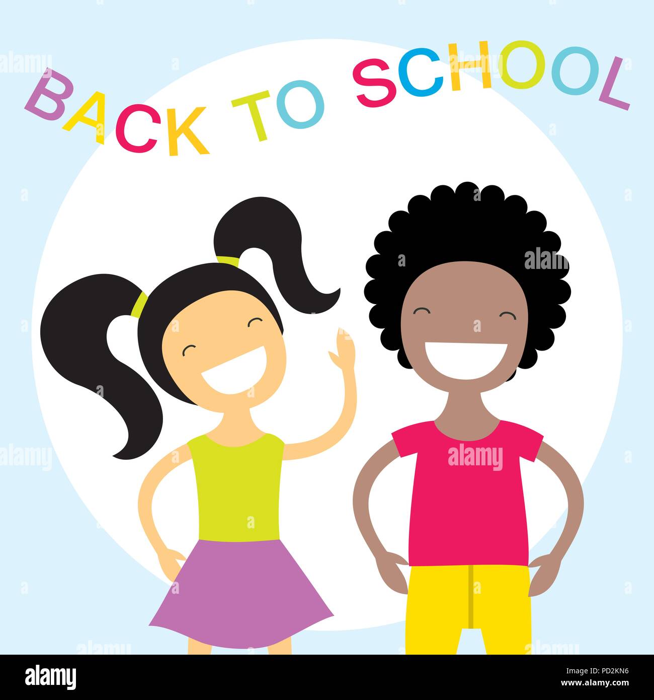 Happy kids vector illustration. Back to school concept Stock Vector ...
