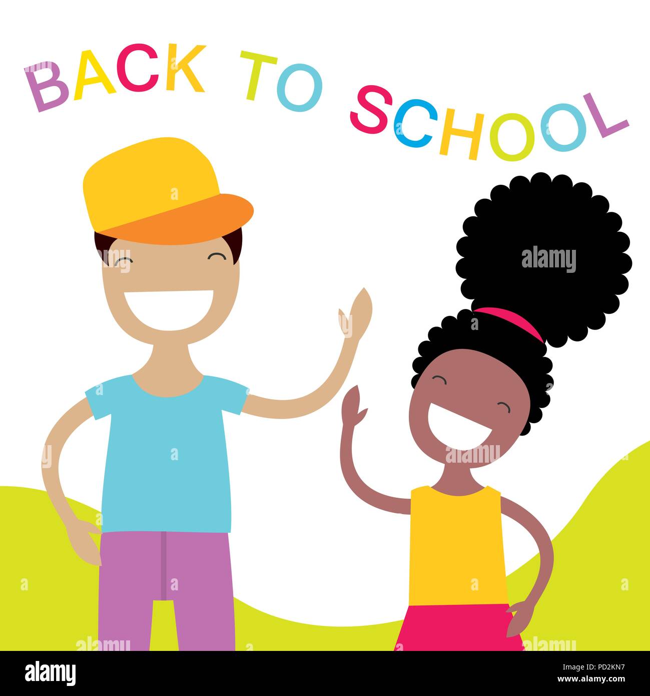 Happy kids vector illustration. Back to school concept Stock Vector ...
