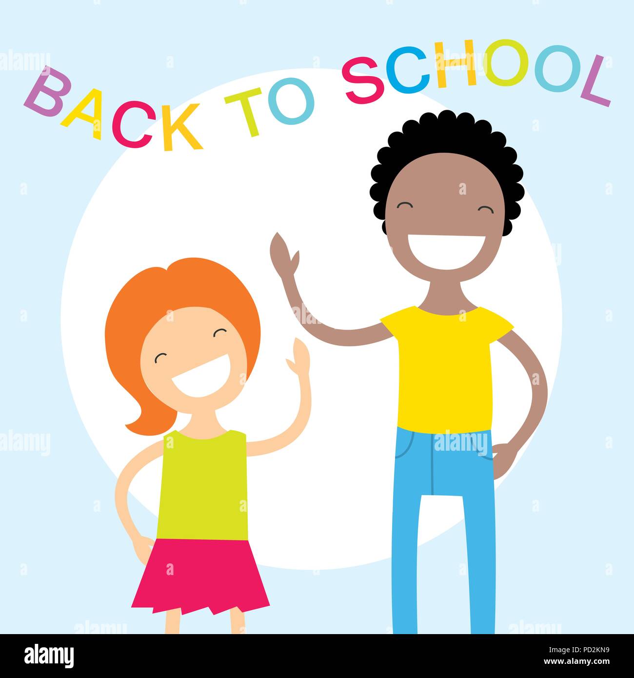 Happy kids vector illustration. Back to school concept Stock Vector ...
