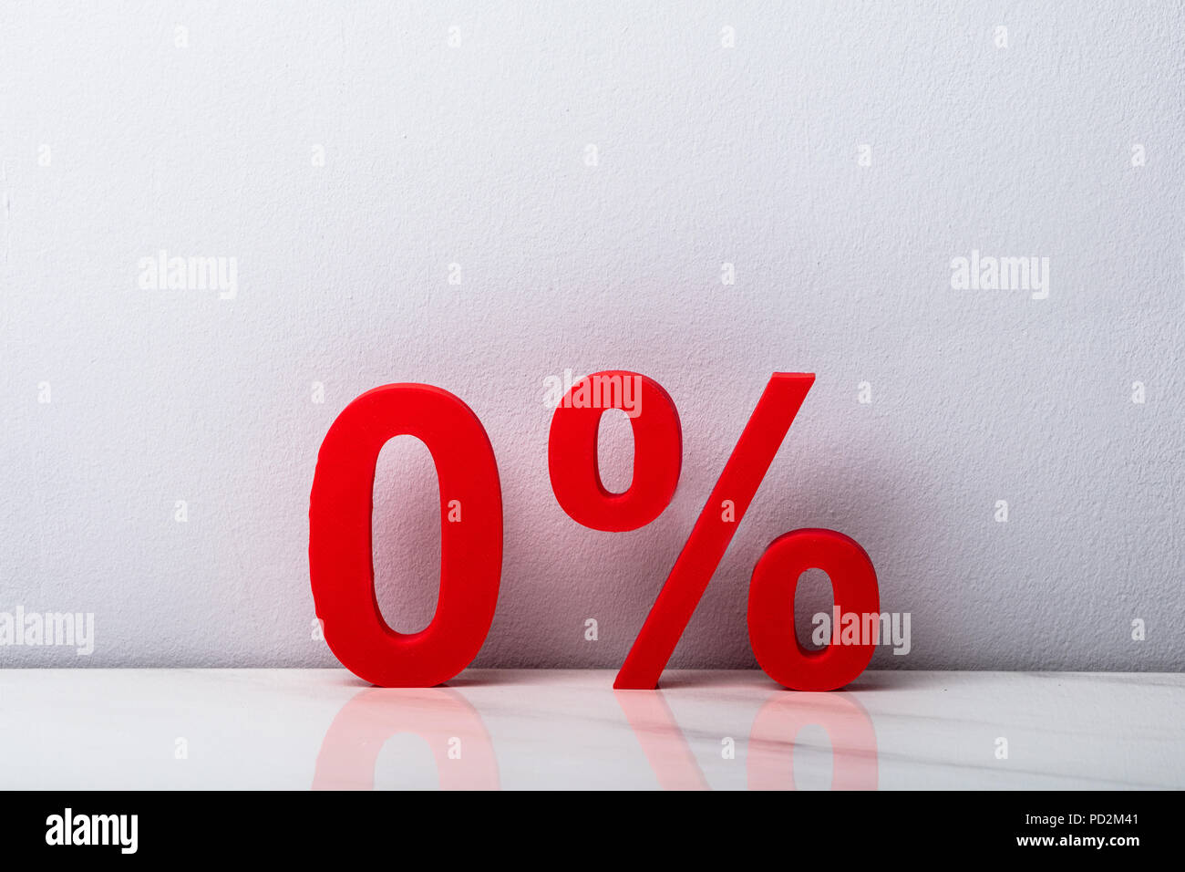 Plastic Zero Percent Symbol In Front Of Wall Stock Photo - Alamy