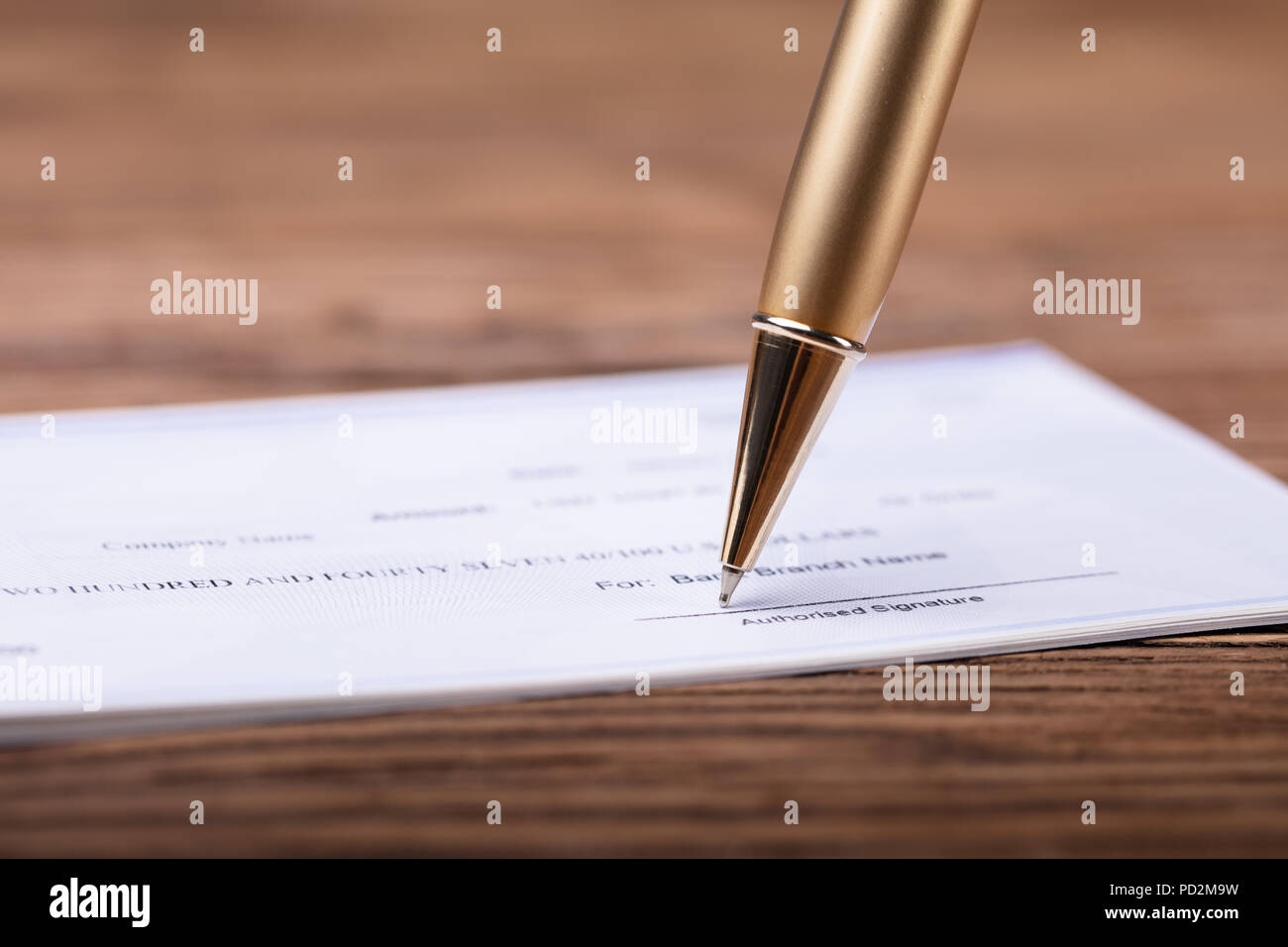 Cheque book pen signature hi-res stock photography and images - Alamy