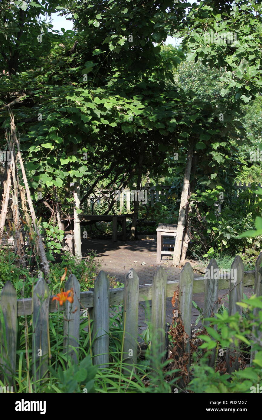 Beautiful idyllic garden in the bright summer sun Stock Photo - Alamy