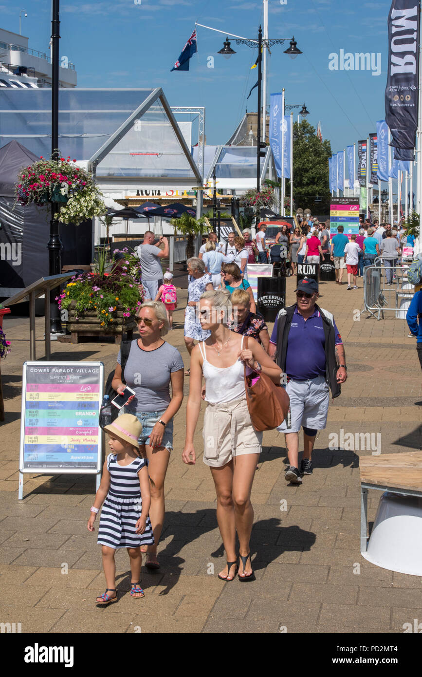 cowes week parade crowded with spectators and visitors for the annual ...