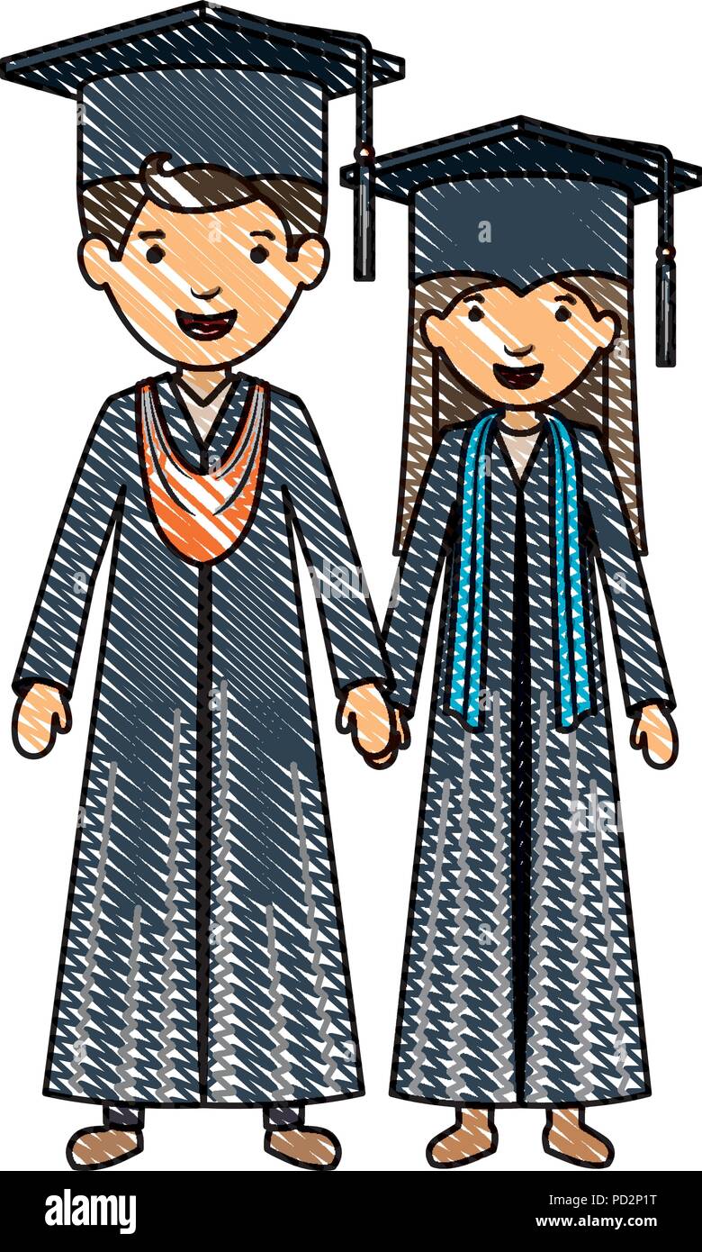 couple graduates with hats Stock Vector Image & Art - Alamy