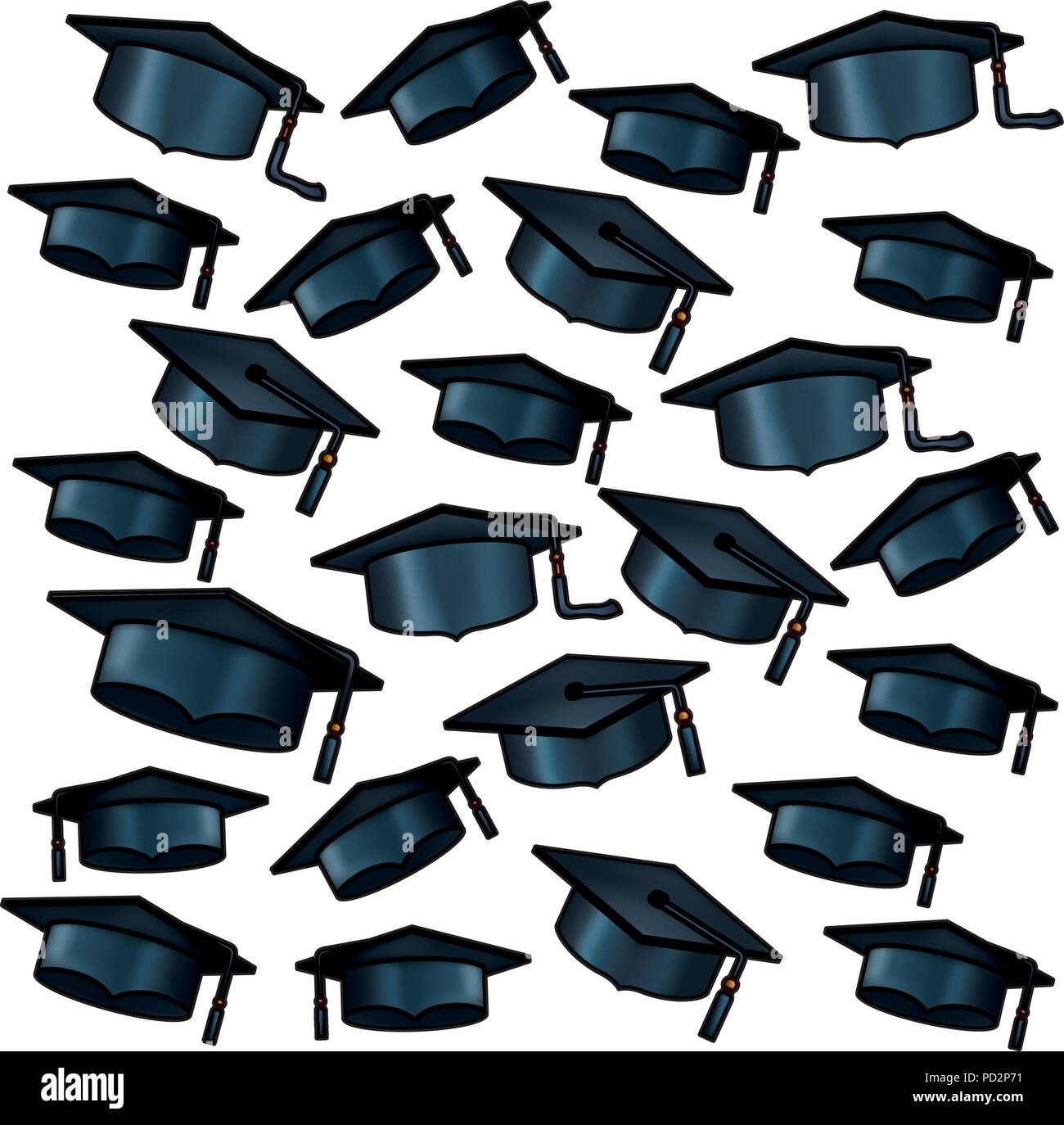 hats graduation pattern background Stock Vector Image & Art - Alamy