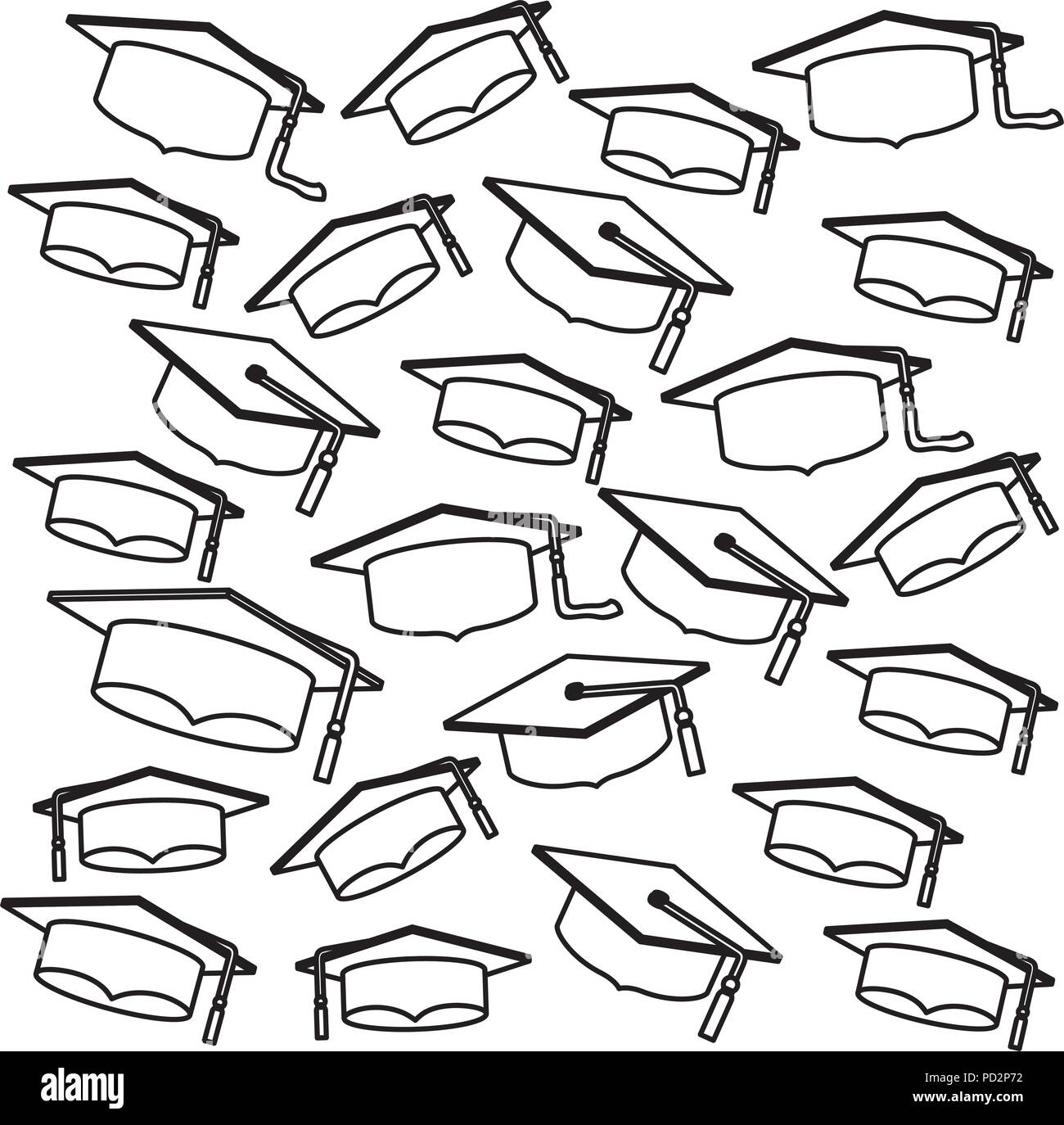 hats graduation pattern background Stock Vector Image & Art - Alamy