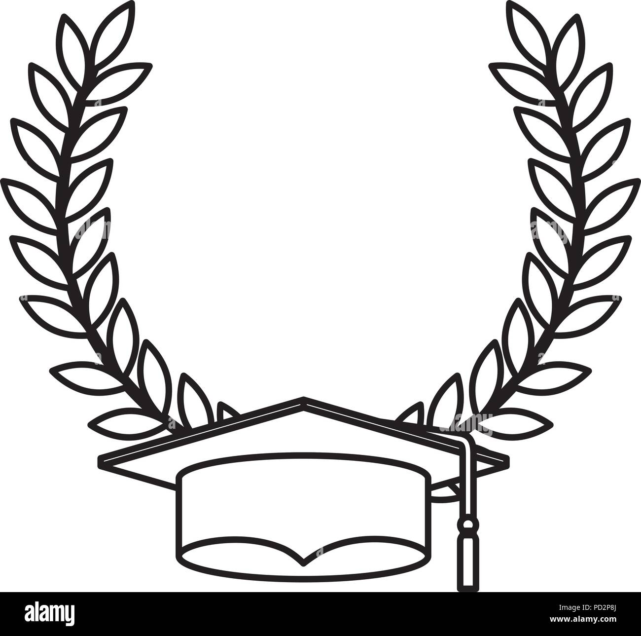 hat graduation with wreath crown Stock Vector Image & Art - Alamy