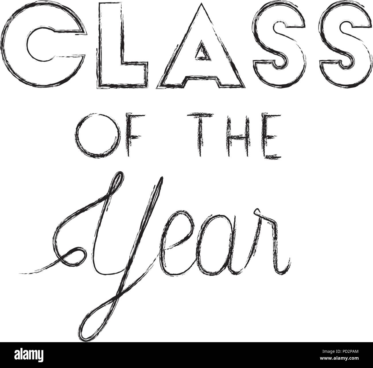 class of the year hand made font Stock Vector Image & Art - Alamy