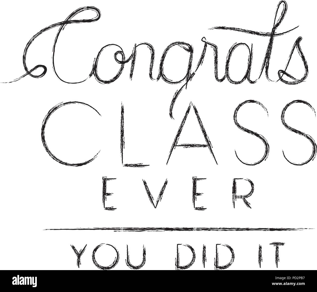 class of the year hand made font Stock Vector Image & Art - Alamy