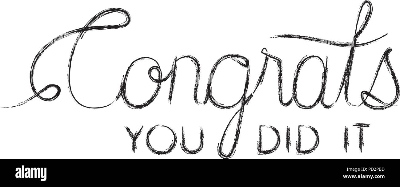 congrats message with hand made font Stock Vector Image & Art - Alamy