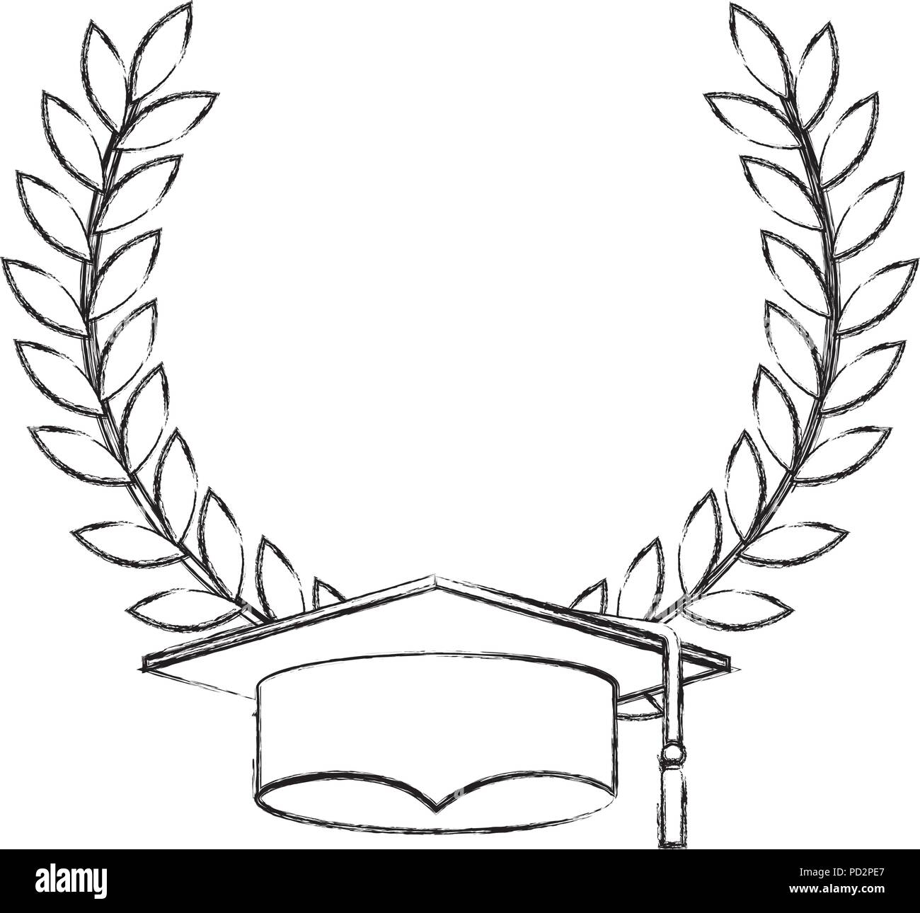 hat graduation with wreath crown Stock Vector Image & Art - Alamy