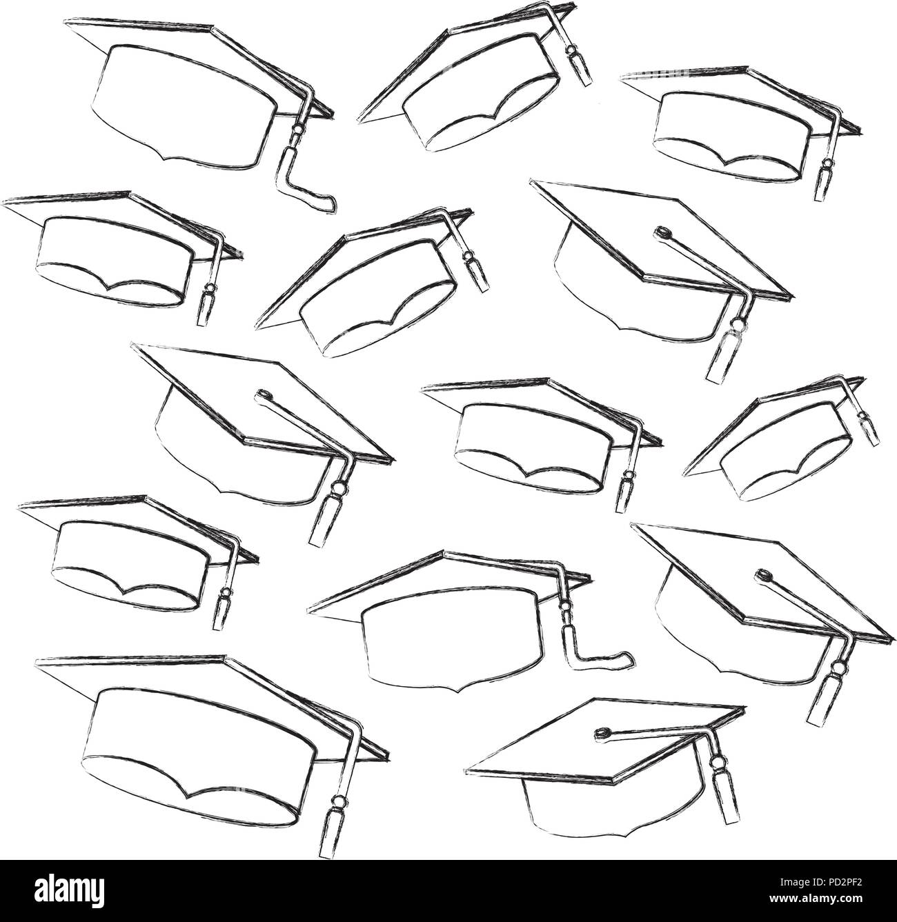 hats graduation pattern background Stock Vector Image & Art - Alamy