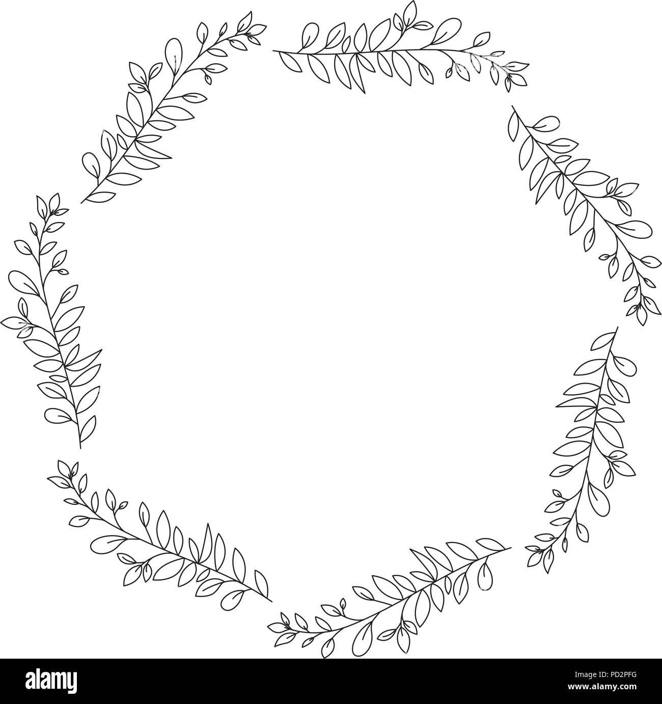 crown leafs circular frame Stock Vector Image & Art - Alamy
