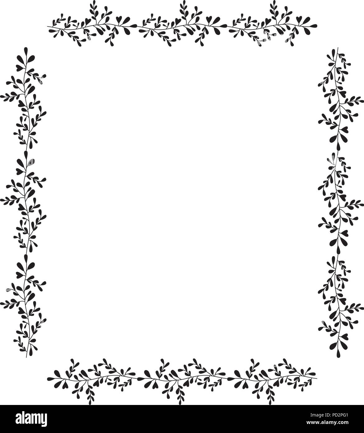 Spring square border Black and White Stock Photos & Images - Alamy