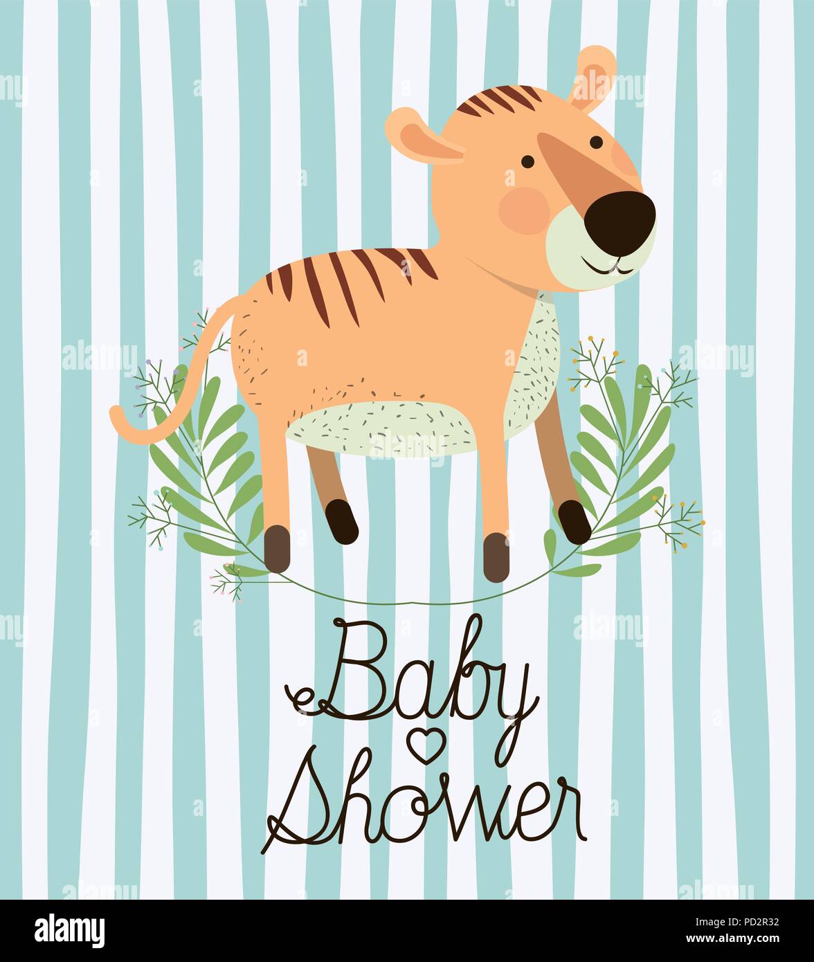 baby shower card with cute tiger Stock Vector Image & Art - Alamy