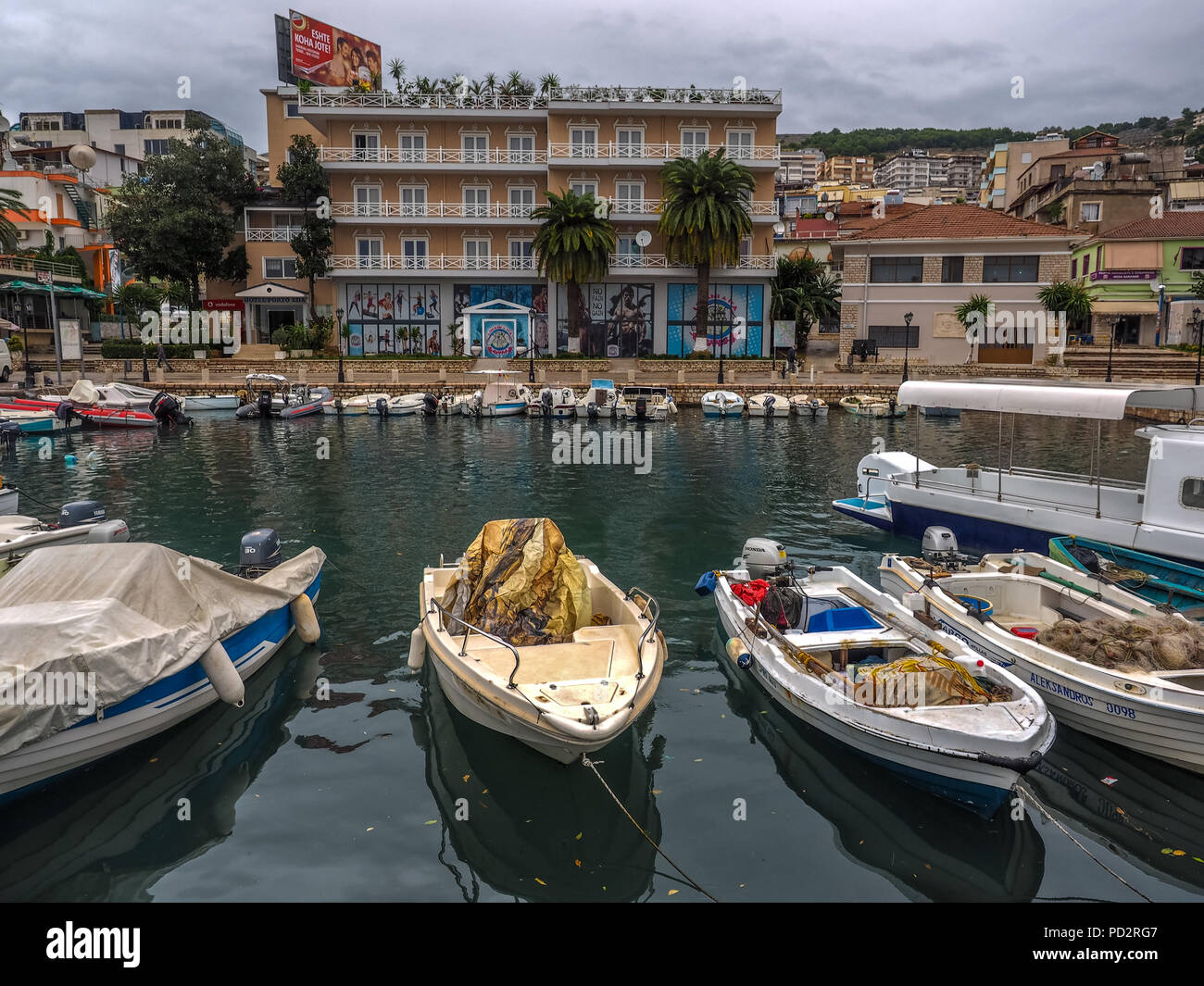 The harbour front, Sarandë, Albania Stock Photo - Alamy