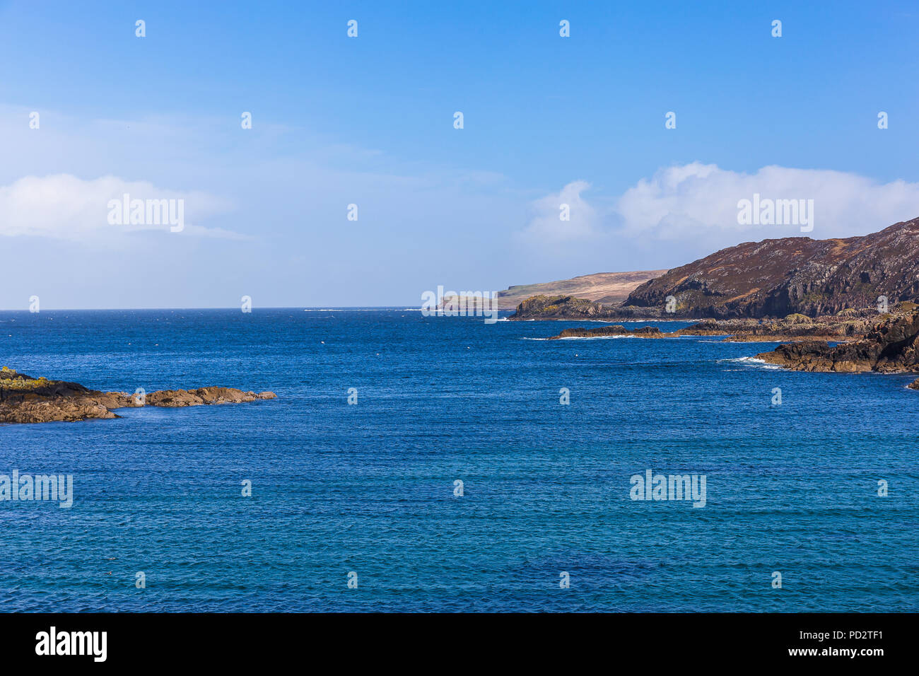 The landscape of the village Scourie in the scottish highlands Stock ...