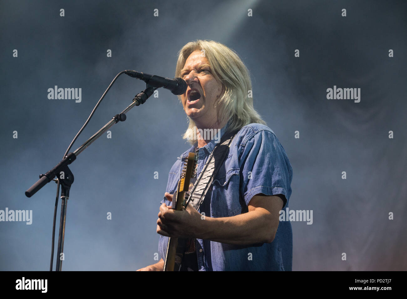 Norway, Fredrikstad - July 27, 2018. The Norwegian country rock band ...