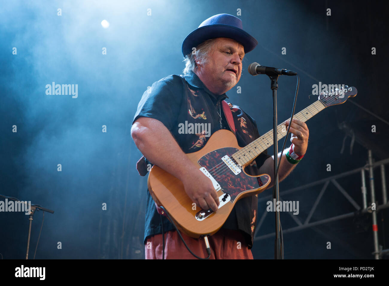 Norway, Fredrikstad - July 27, 2018. The Norwegian soul rock band Knut ...