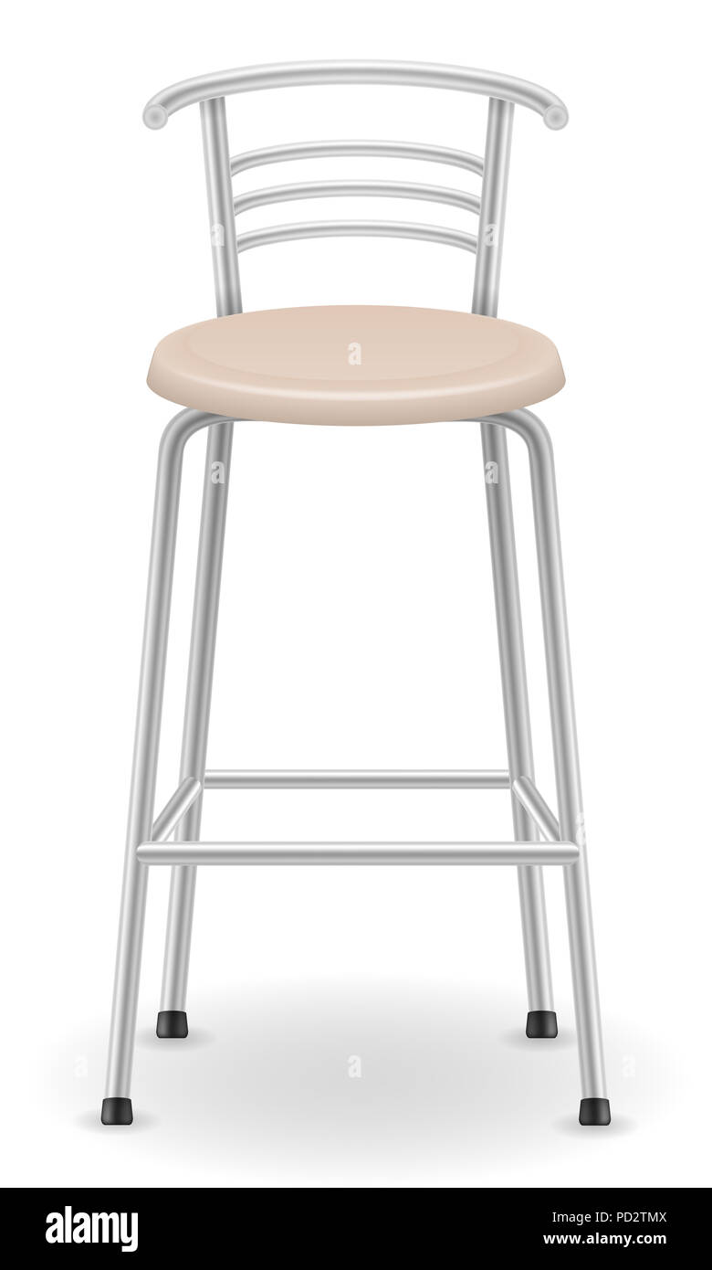 metallic bar chair stool vector illustration isolated on white ...