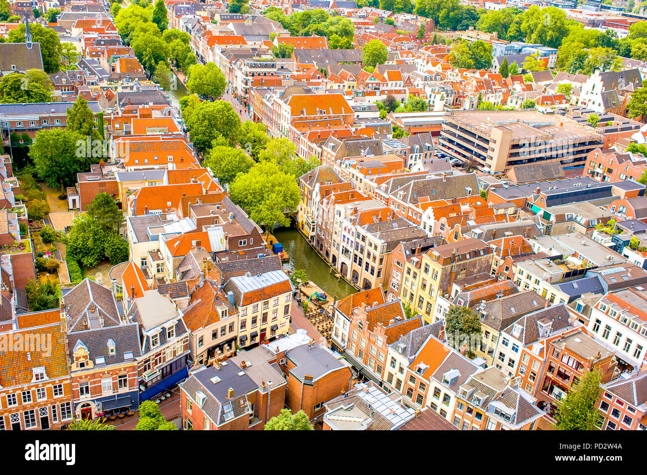 Aerial view of historic city center of Utrecht, The Netherlands Stock ...